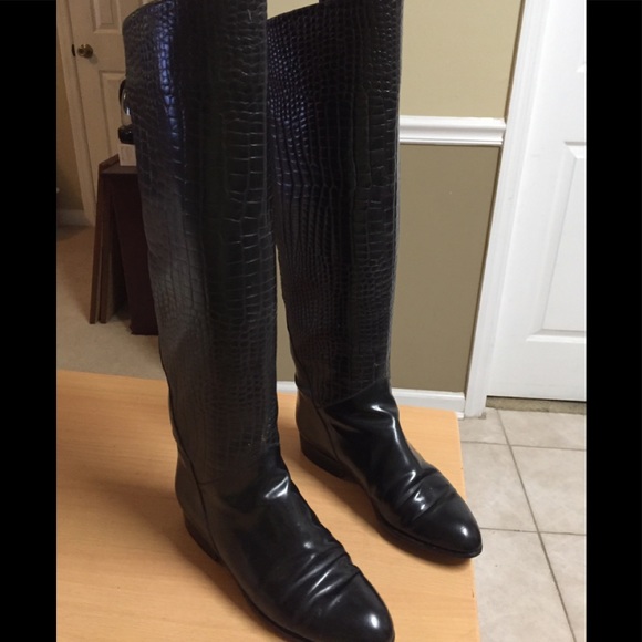 Echt Leder | Shoes | Echt Leder Black Glazed Leather Boots Sz 4 | Poshmark